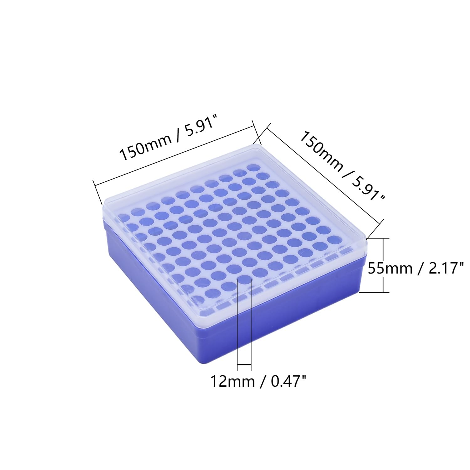 Aicosineg 2Pcs Acrylic Test Tube Rack Holder 100Holes Lab Centrifuge Tube Holder Plastic Test Tube Rack Detachable Plastic Stand Bracket Rack Test Tube Rack for Labortory Scientific Testing Blue
