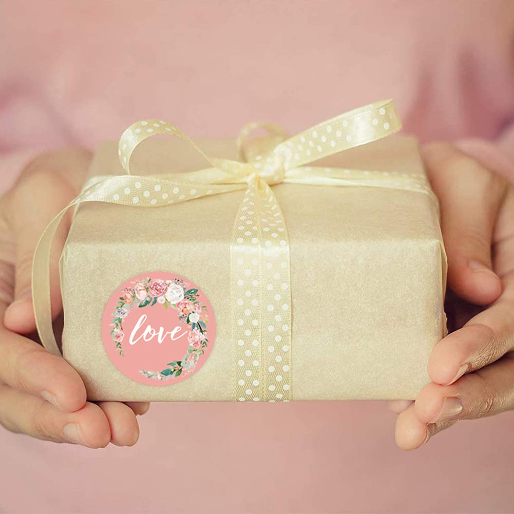 2000pcs Floral Stickers Stickers 1'' 25mm Adhesive Labels Decorative Envelope Seal Stickers for Gifts, Wedding,Birthday, Party,Packaging for Small Business