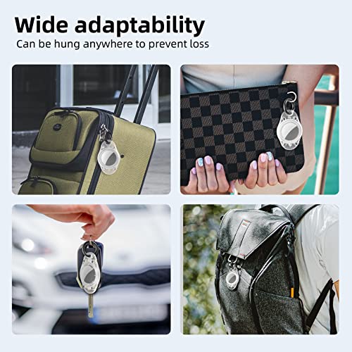 1 Pack Waterproof AirTag Holder Keychain,Clear Air Tag Case with Loop Key Ring and Striple for Tracker,Dog Collar, Luggage, Keys, Full Body Anti-Scratch Protective