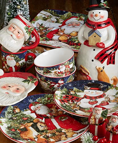 Certified International Magic of Christmas Santa Pass Along Serving Plate, Multicolored