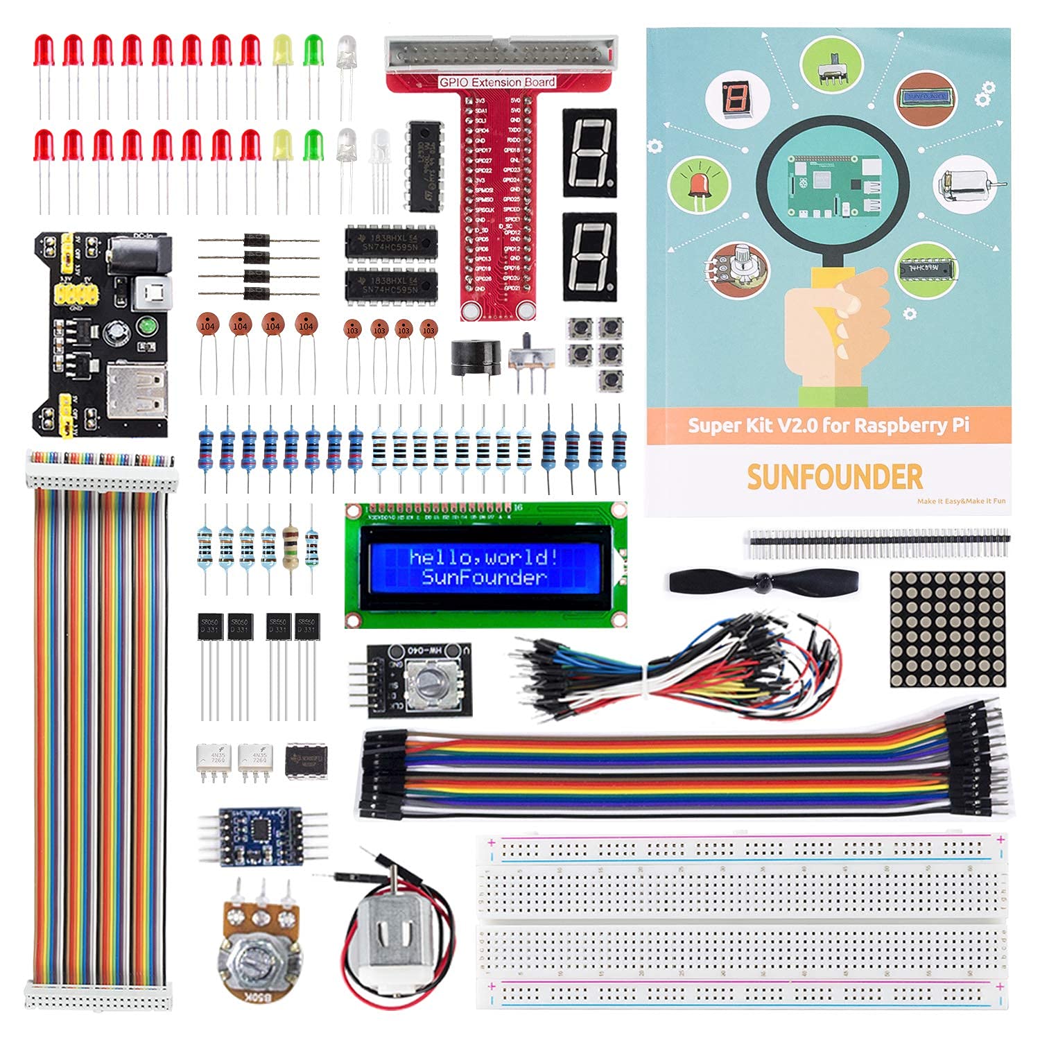 SunFounder Raspberry Pi Display 13.3 Inch IPS Portable HDMI Monitor with Raspberry Pi 4 Model B Starter Kit for Raspberry Pi Beginner