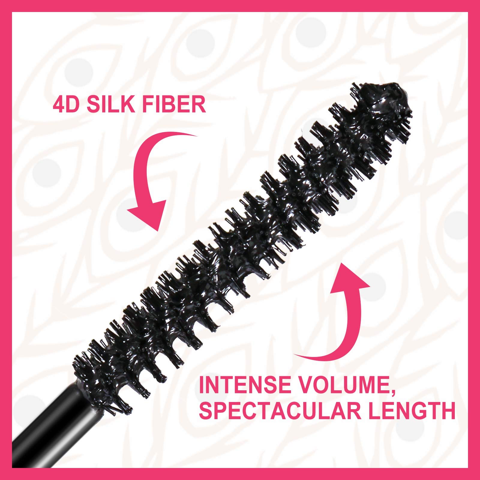 4D Magic Silk Fiber Lash Mascara- Waterproof & Hypoallergenic Easily to Create Amazing Make-up by Thicker,Long Lasting and Curly Eyelashes