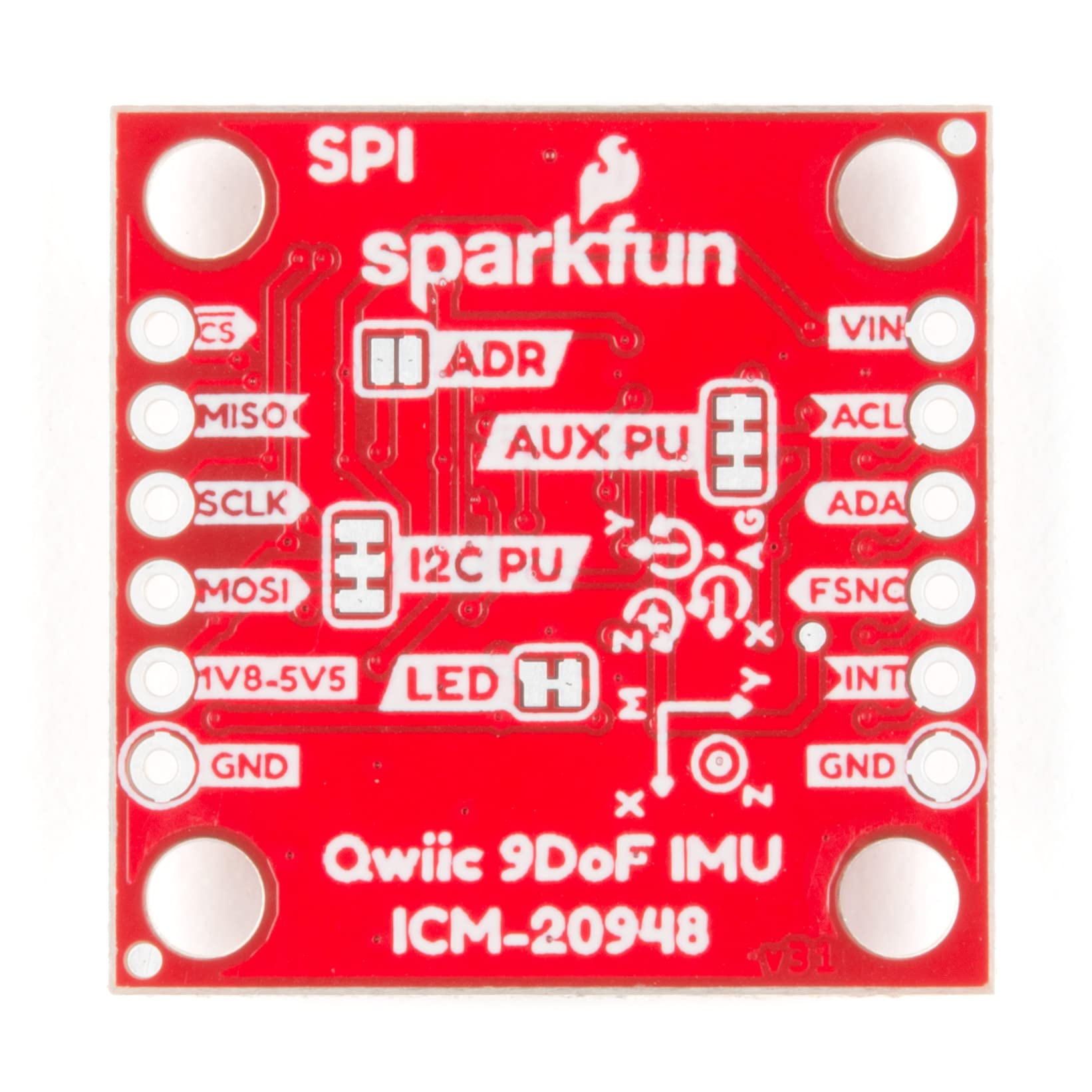 SparkFun 9DoF IMU Breakout w/Qwiic Cable Kit Bundle-ICM-20948 Low Power I2C & SPI Enabled 9 axis Motion Tracking Logic Shifter GPIO pins Digital Motion Processor Accelerometer Gyroscope Magnetometer