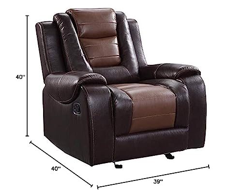 Lexicon Matteo Glider Reclining Chair, Two-Tone Brown