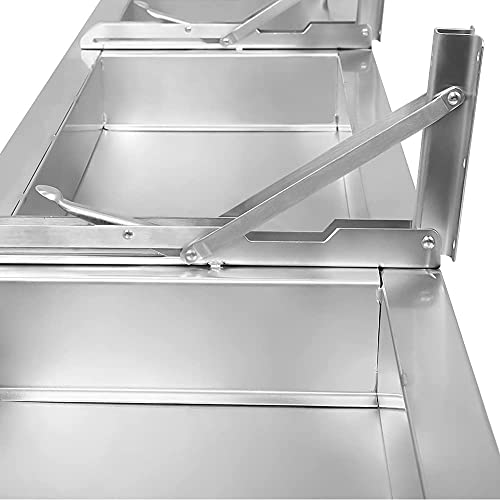 4FT Stainless Steel Shelf Folding Concession Shelf Frame Aluminum Alloy Surface Board for Food Serving Window Restaurants Commercial Home(44" L x 12" W)