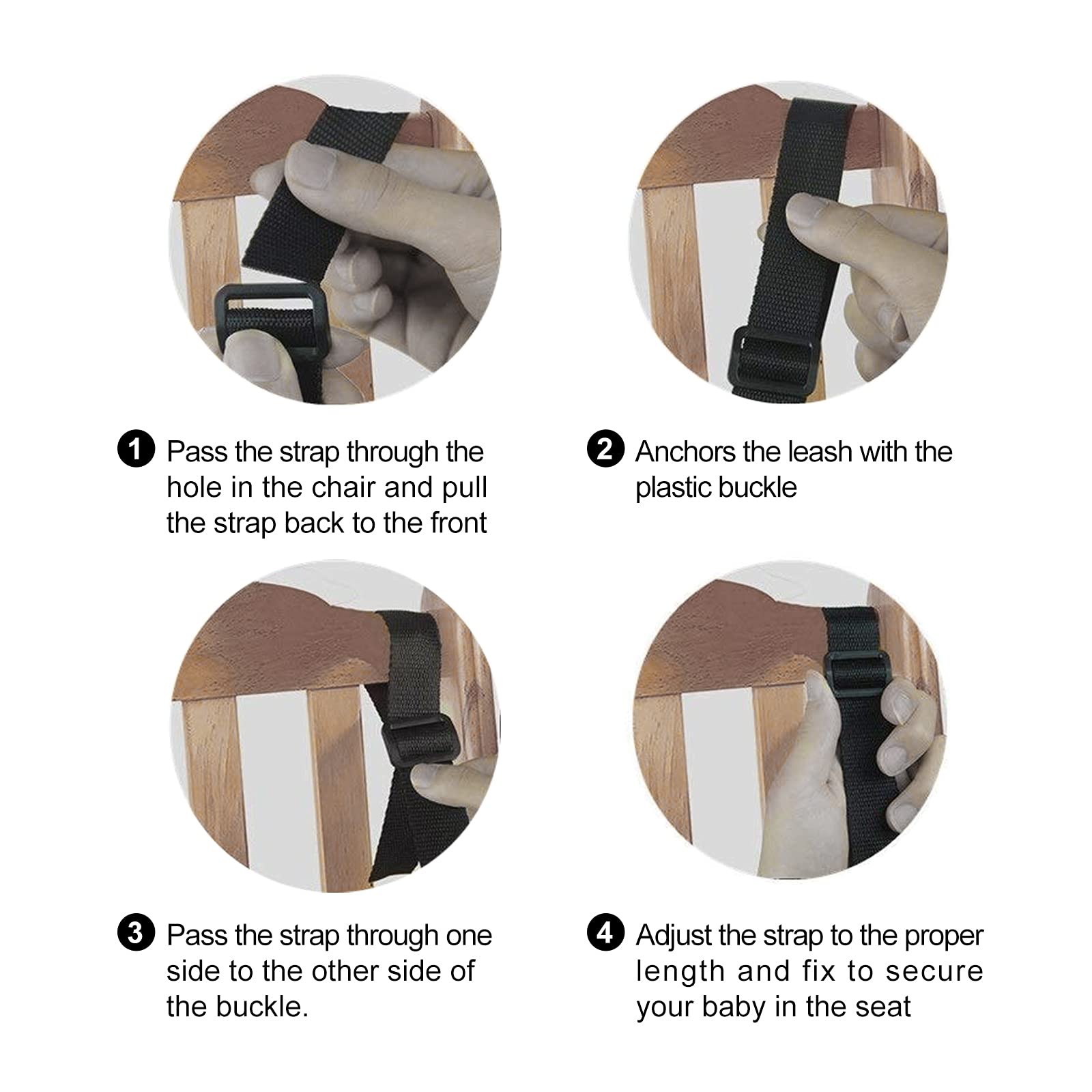 5 Point Harness Seat Belt,Adjustable Baby Seat Belt Full Protection Security Harness Seatbelt for High Chair and Pushchair Black
