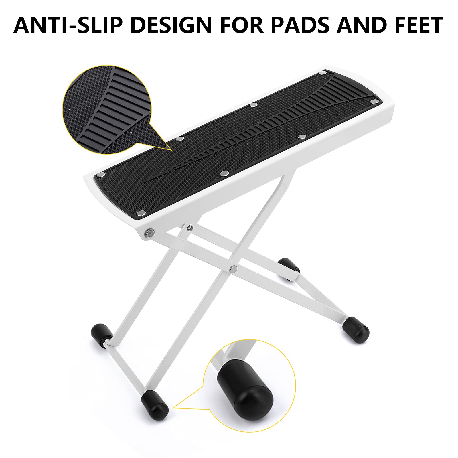 Pedicure Foot Rest, Non-Slip East-at Home Beauty 6 Heights Adjustable Sturdy Manicure Foot Rest, Treat Your Feet No More Bending or Stretching
