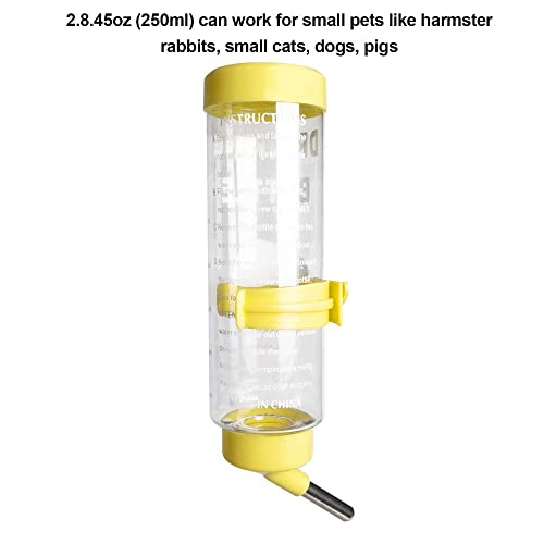 2PCS 8.45 oz No Drip Small Animal Water Bottle, BPA Free Best Water Bottle for Small Pet/Bunny/Ferret/Hamster/Guinea Pig/Rabbit