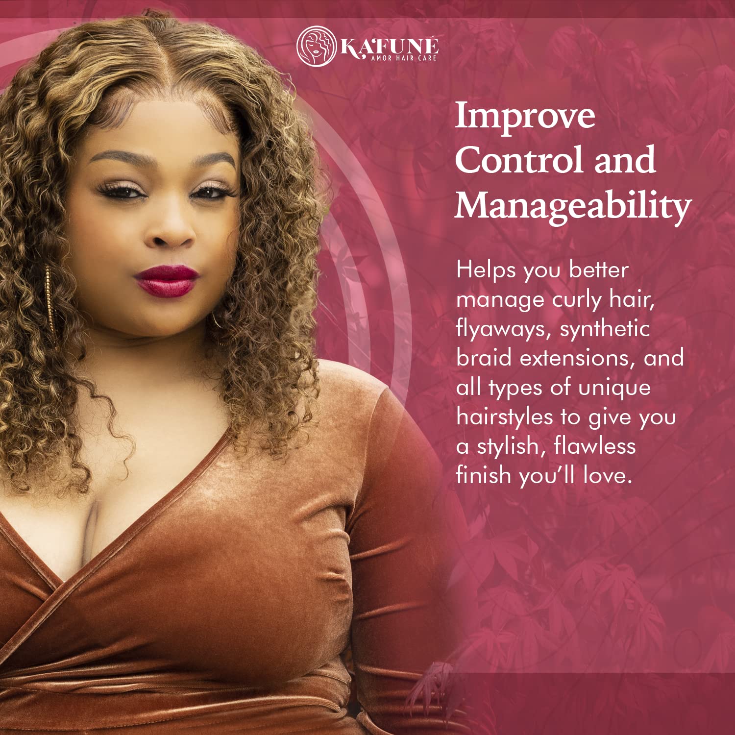 Kafune Amor Premium Lace Melting Mousse - Tinted Quick-Drying Mousse for Lace Wigs, Natural Finish, Ideal for Braids and Baby Hairs - Expresso Dark Brown