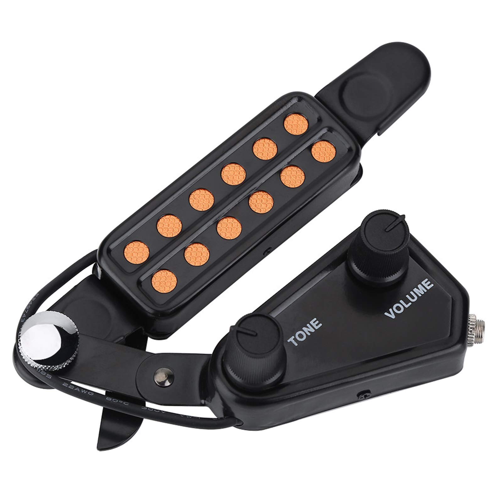 12 Sound Hole Guitar Pickup,Magnetic Pickup Transducer with Volume Tone Tuner Kit for Acoustic Guitar