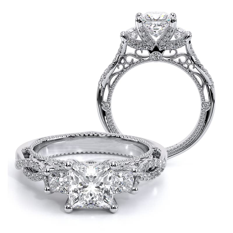 1.48 Carat (ctw) Princess Moissanite engagement rings for women Platinum Plated Silver ring Moissanite rings - 10