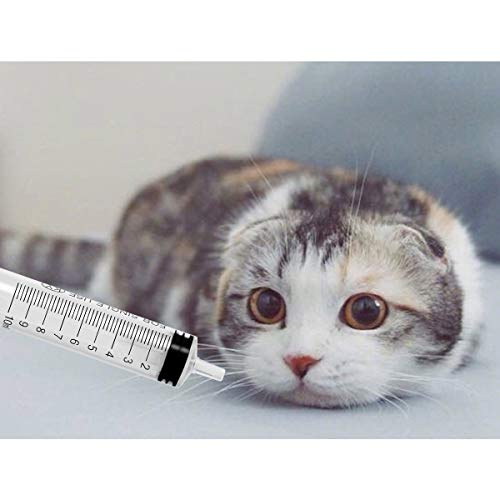 6 Pack - 10ml Plastic Syringe with Measurement, No Needle Suitable for Refilling and Measuring Liquids, Feeding Pets, Oil or Glue Applicator
