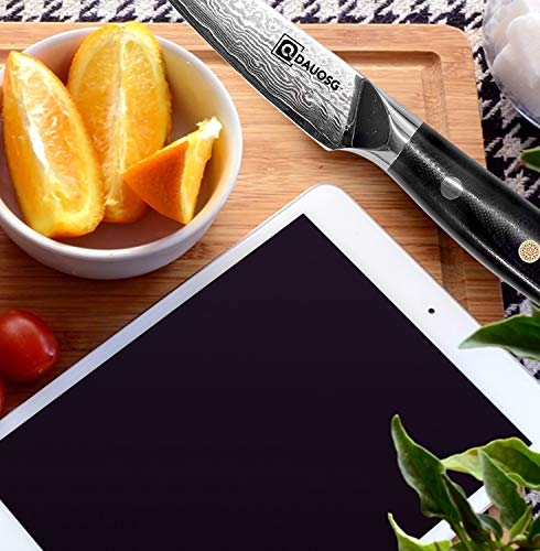 DDAUOSG Paring Knif 3.5 inch Japanese VG10 Super Steel 67 Layer High Carbon Stainless Damascus Steel Peeling Utility knives
