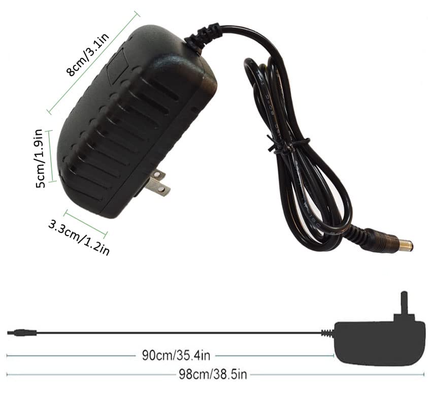 12 Volt 2A Power Supply DC 12v Power Cord 100-240V AC to DC 12V 2Amp 1A Power Supply Adapter 12V AC/DC Adapter Transformer 5.5mm x 2.5mm dc Plug for DC 12V LED Strip Security CCTV Camera