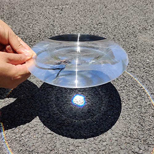 Fresnel Lens, Diameter 200mm (7.9''), Focal Length 100mm, Acrylic Lens (not Glass), for Physics Classroom,Solar Heating,Magnifiying. (Focal Length 100mm)