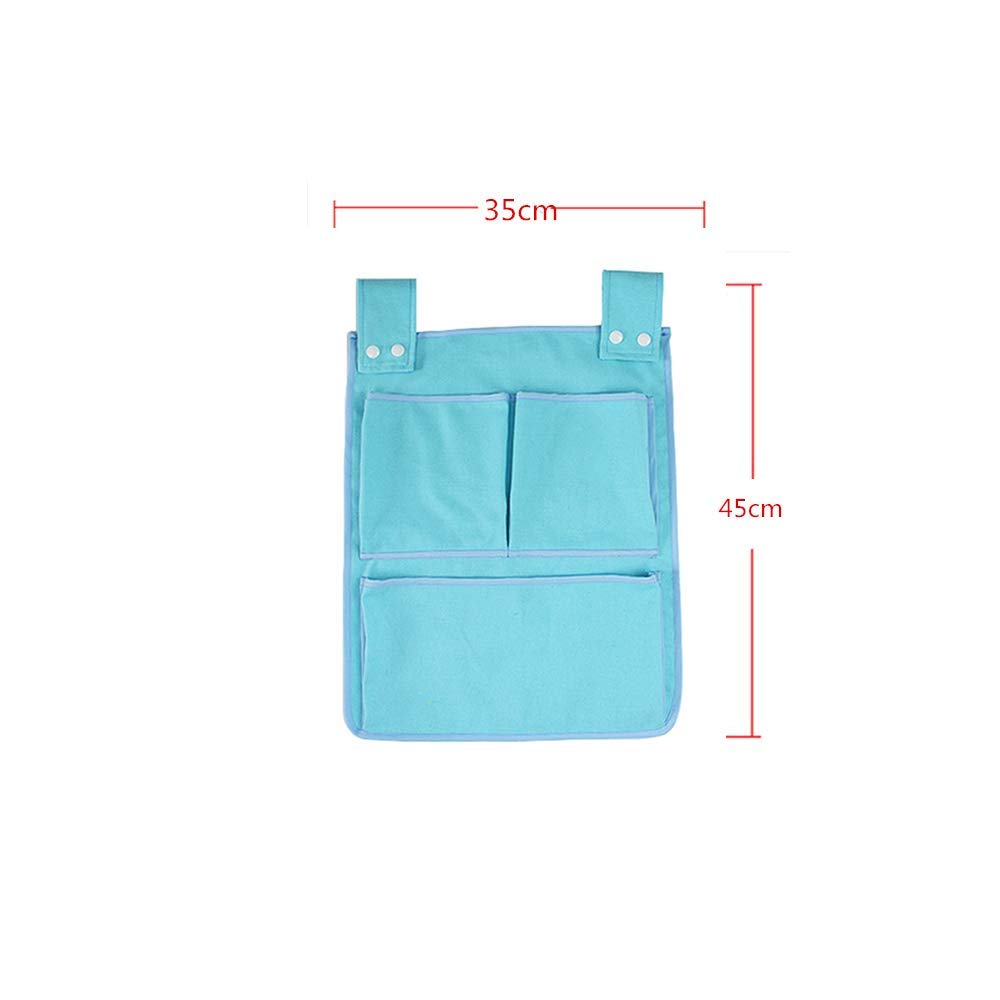 SiyuXinyi Pockets Bedside Storage Bag Caddy Hanging Diaper Organization for Baby Essentials, Hang on Crib, Practical Hanging Storage Bag, Suitable Dormitory, Double Bed, Bedside Storage!(Blue)