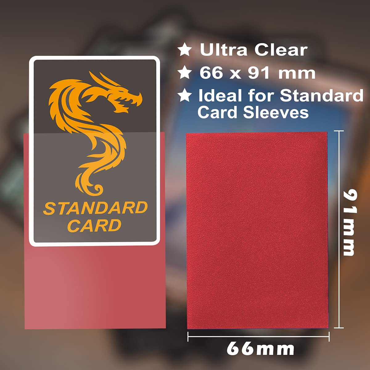 200Pcs Trading Card Sleeves Top Loader,Penny Card Sleeves Fit for Magic,MTG and Yugioh Cards, Baseball,Football, Baskteball Cards(Red)
