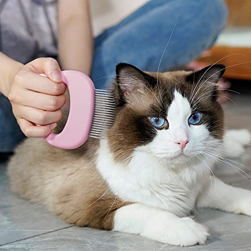 Cat Comb Pet Short & Long Hair Removal Massaging Shell Comb Soft Deshedding Brush Grooming And Shedding Matted Fur Remover Massage Dematting Tool For Dog Puppy Rabbit (Blue)