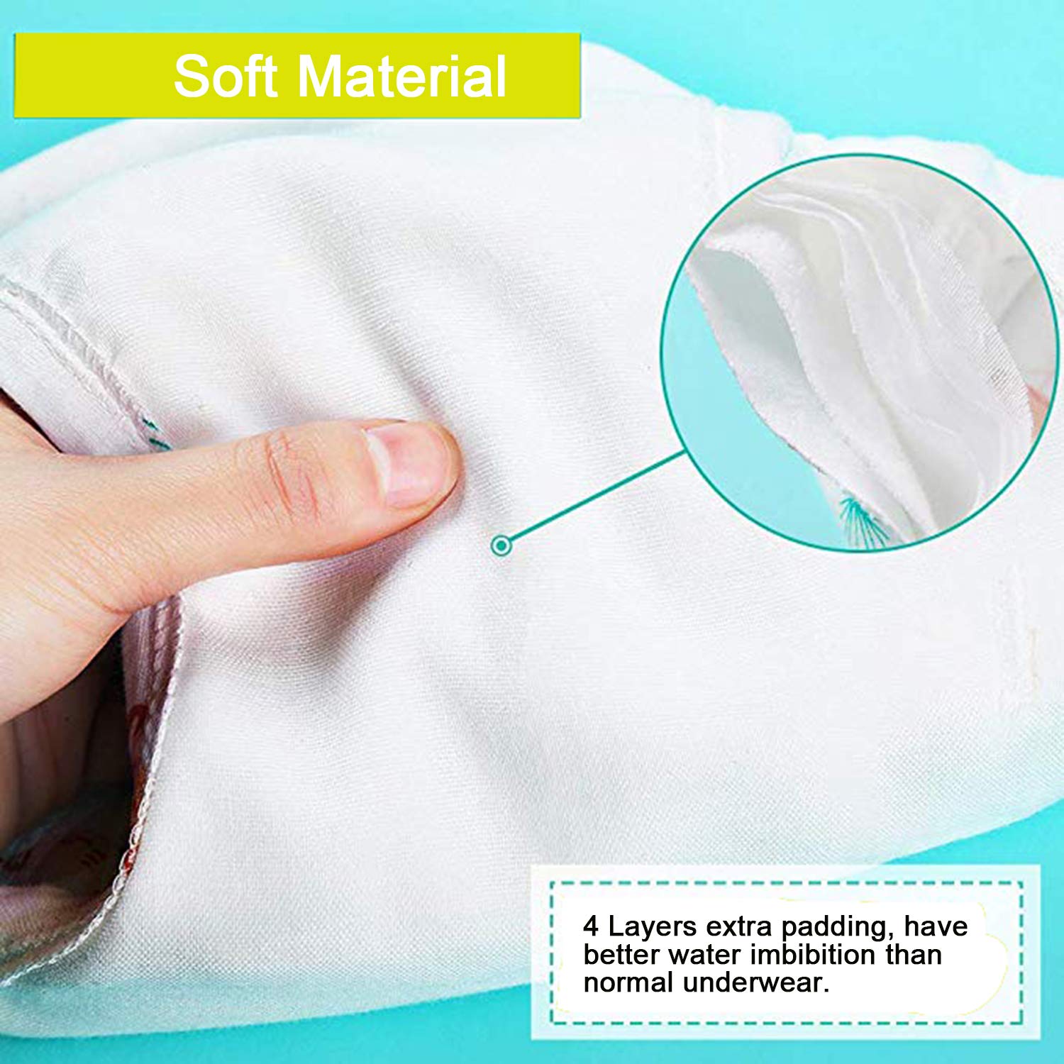 6 Pack Potty Training Pants for Boys Girls, Learning Designs Training Underwear Pants(2-3T)