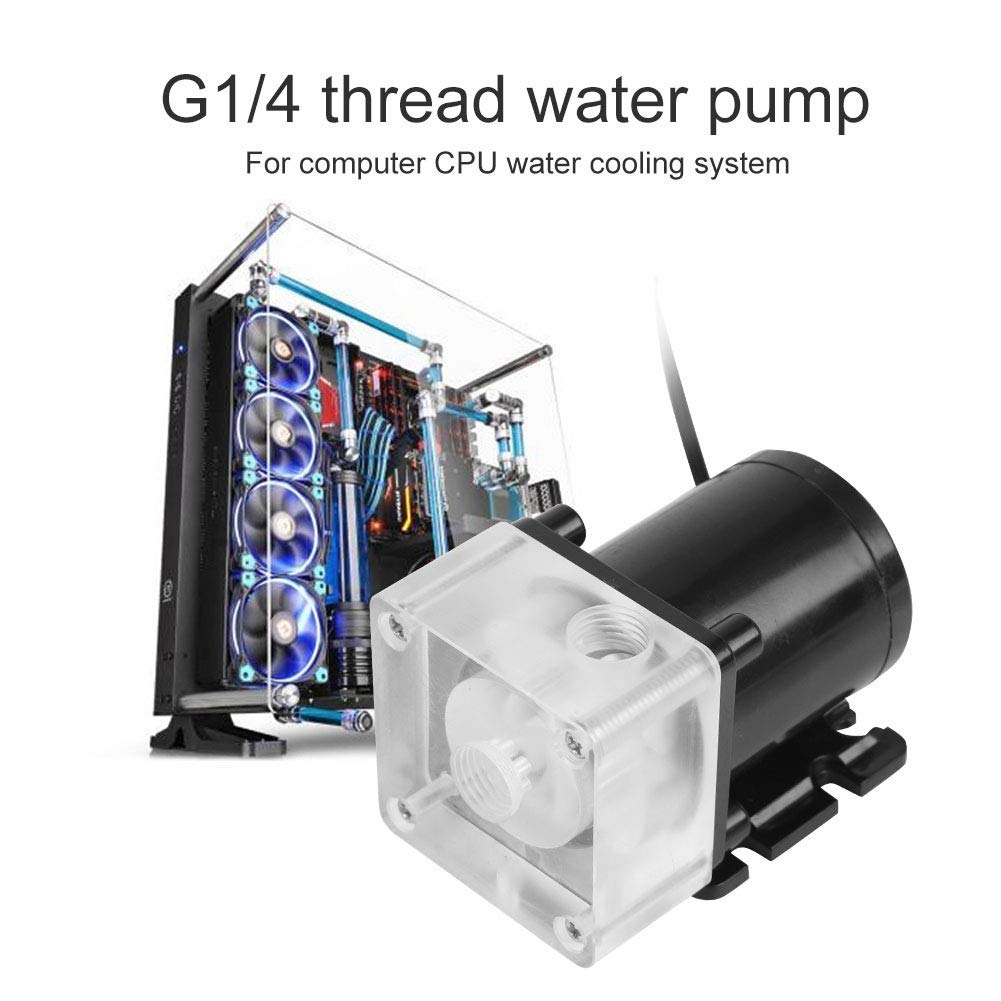 500L/H 10W 12V Water Cooling Pump,Computer Water Cooling Integrated,Noiseless Reservoir Combo with 4 Meters Pump Head G1/4 Thread,Fast Heat Dissipation CPU Cooling