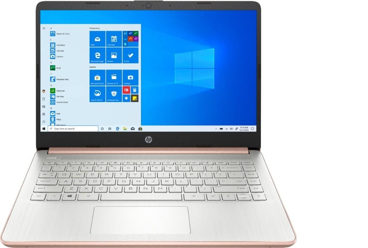 2022 HP Stream 14in laptop, Intel Celeron N4020 Dual-Core Processor, 4GB DDR4 Memory, 128GB storage (64GB eMMC+64GB card),HDMI,WiFi,Webcam,Bluetooth,1-Year Microsoft 365,Win10 S, Rose Gold|NoCo bundle