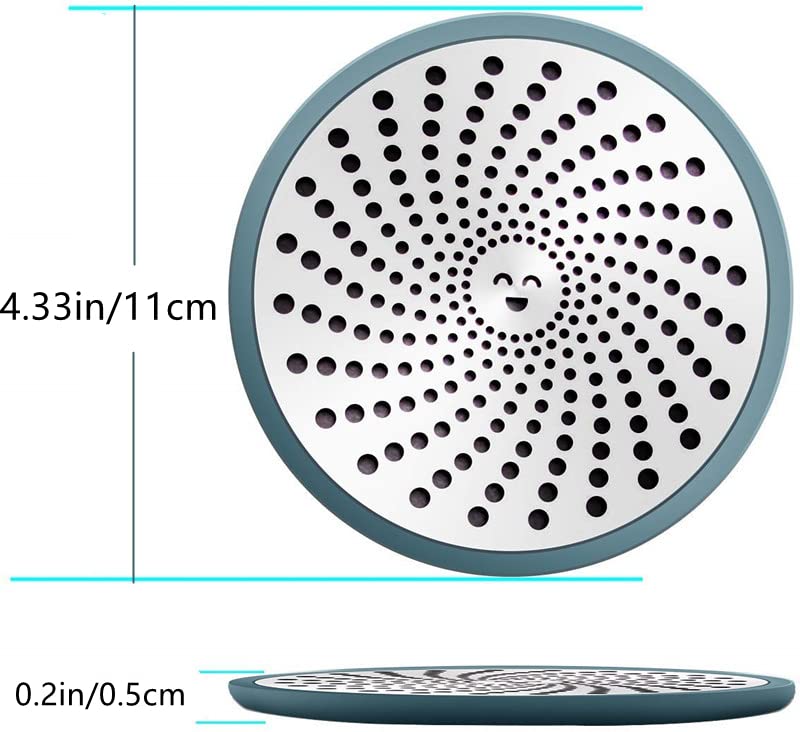 1 Pcs Shower Drain Cover Hair Catcher, Drain Protector Good Grips Easy Clean Strainer Stainless Steel Hair Trap Mesh for Shower Bath Drain Filter
