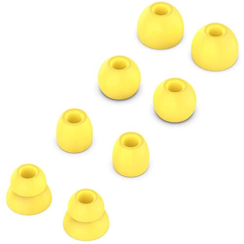 8PCS Replacement Ear Tips Earbuds Eartips Eargels Earpads Silicone Buds Compatible with Beats by dr dre Powerbeats Pro Wireless Earphones (Yellow)