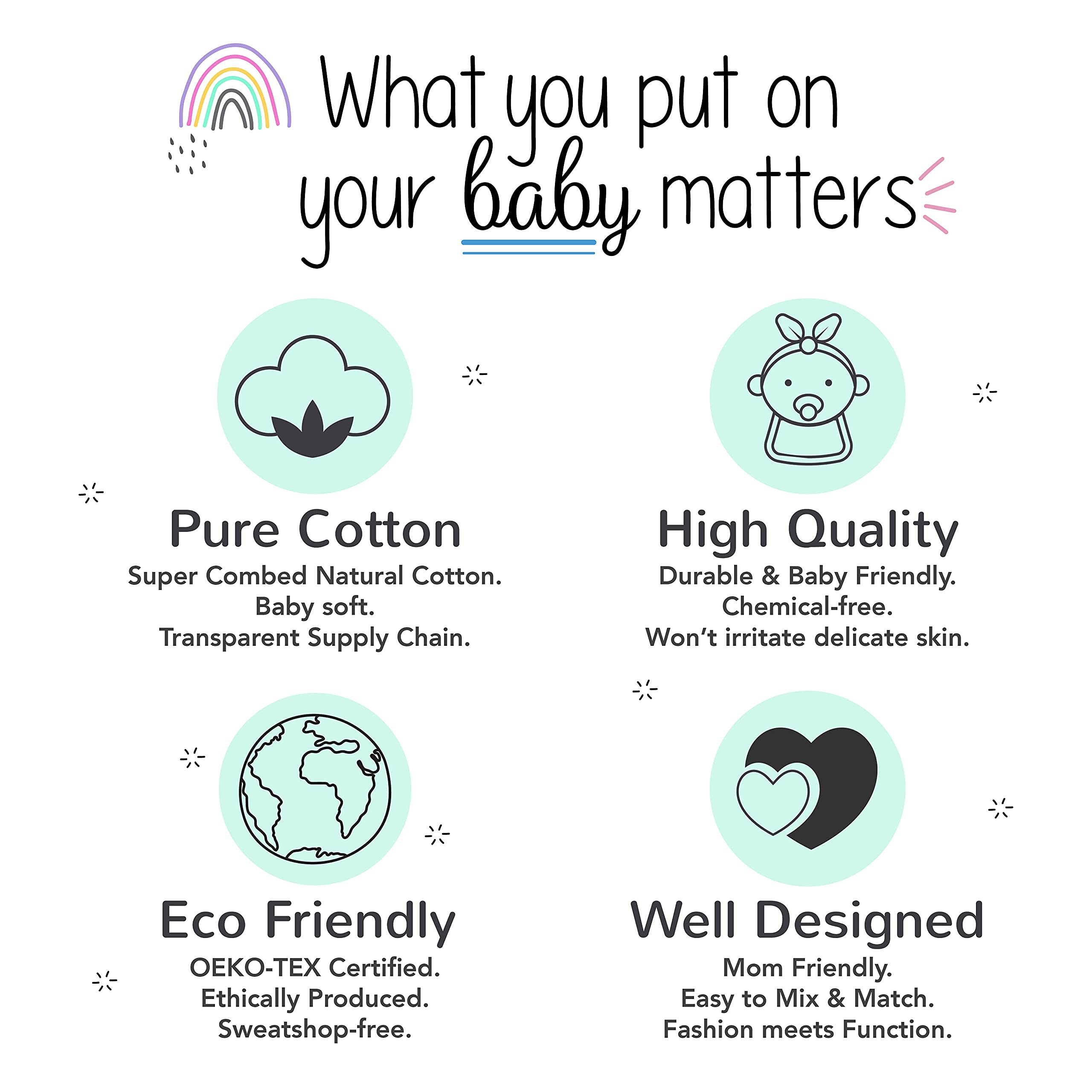 Lamaze Baby Super Combed Natural Cotton Sleep n Play, Zipper and Snap Closure Footed Sleepwear, 2 Pk, Grey Moon and Stars, 9 Months