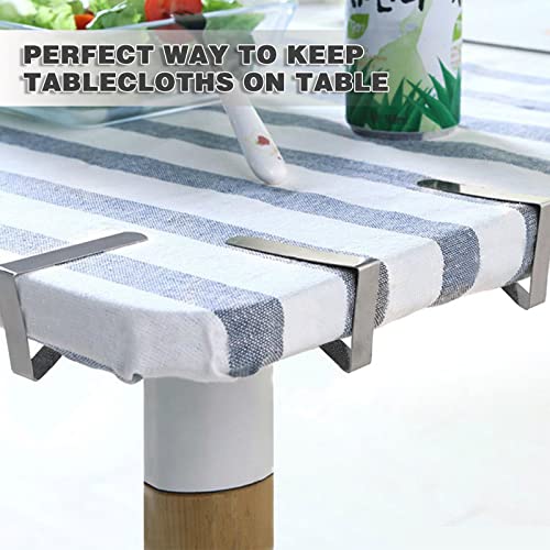 12 Pack Tablecloth Clips- Picnic Table Cloth Clips- Stainless Steel Table Cloth Cover Clamps- Table Clips for Restaurant Picnics Marquees Weddings Graduation Party- Fits Up to 1.7β Thick Tables