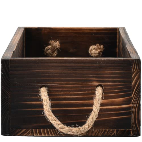 Bathroom Decor Box Toilet Paper Holder Nice Double Sided Wooden Storage Box with Handles Funny Table Centerpiece Wood Restroom Decorations Farmhouse Rustic Home Signs Decor (Brown)