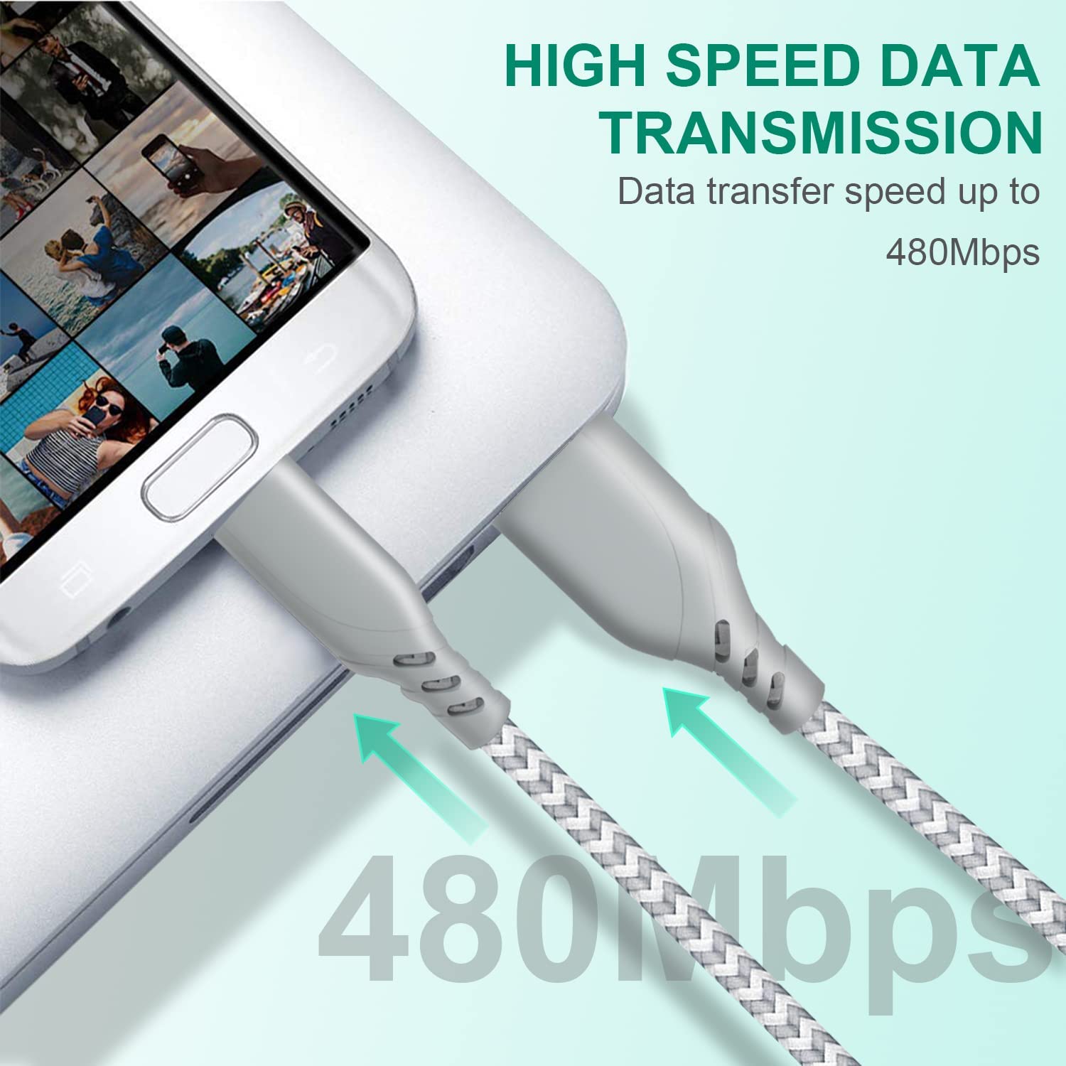 USB C Charger Cord 1ft 3ft 6ft 10ft Cable for Samsung Galaxy S22 A71 A52 5G A51 A02S A11 S20 S21 Plus Ultra Fe S10,A50,Motorola Moto G Stylus,G Play/G Fast,Z4 G7 Power,LG Stylo 6,Charge Charging Wire