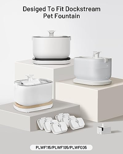 12 Pack Replacement Filters for Dockstream Wireless Cat Water Fountain PLWF005/PLWF115/WF105, 6 Months Set of PETLIBRO Original Pet Fountain Filters & Pre-Filter Sponges