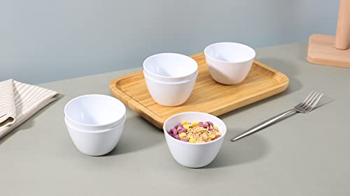 AmazonCommercial 8 oz. White Melamine Bowl - 6 Piece Set