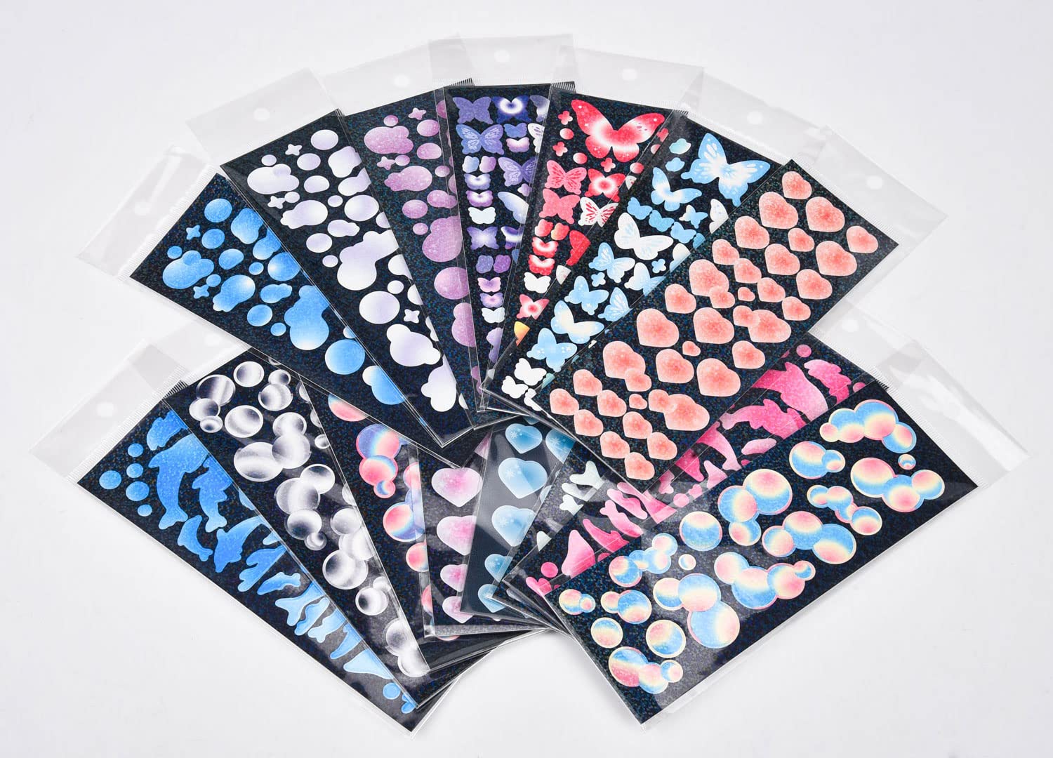 15 Sheets Glitter Rainbow Butterfly Stickers Set,Cute Self-Adhesive Waterproof Korean Sticker Pack for Art Craft DIY Scrapbooking Bullet Journal Planner Phone Cases Laptops Daily Water Bottles