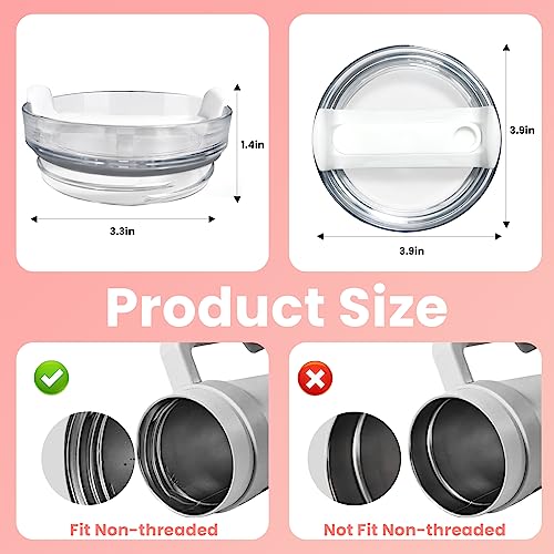 2 Pcs Tumbler Lid Replacement Fits for Stanley Cup 40 oz, Spill Splash Resistant Replacement Lids, Clear Tumbler Covers for Stanley Cup H2.0 Accessories(White)