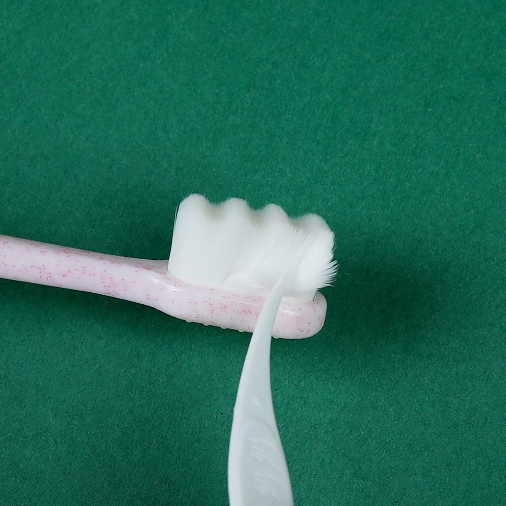 4 Pieces Extra Soft Micro-Nano Manual Toothbrush with 20,000 Bristles for Fragile Gums Adults Kids Children (Pink, Blue, Green, Beige)