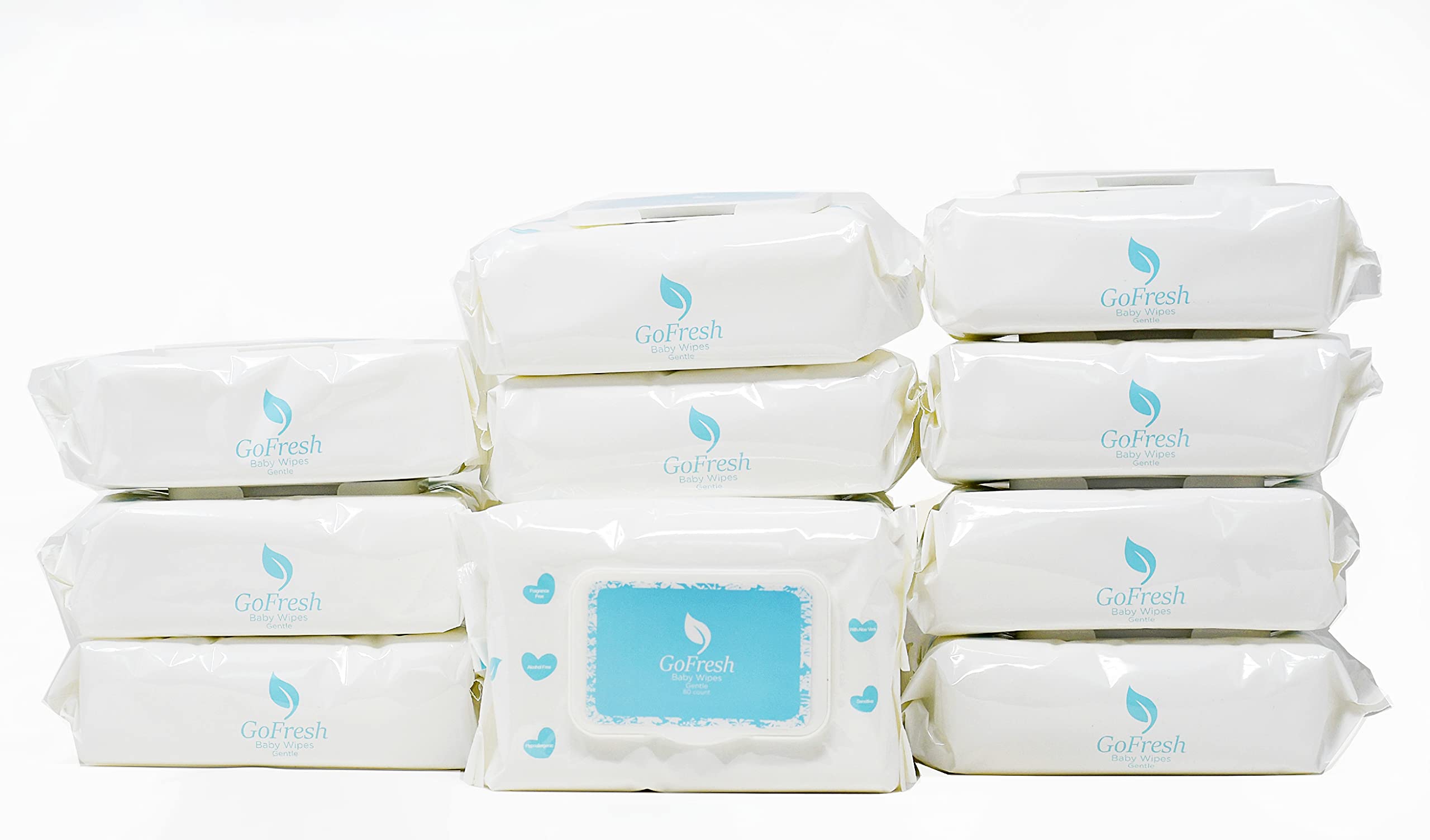 Fresh & Go GoFresh Baby Wipes, Gentle, 80 Count Per Pack (12)