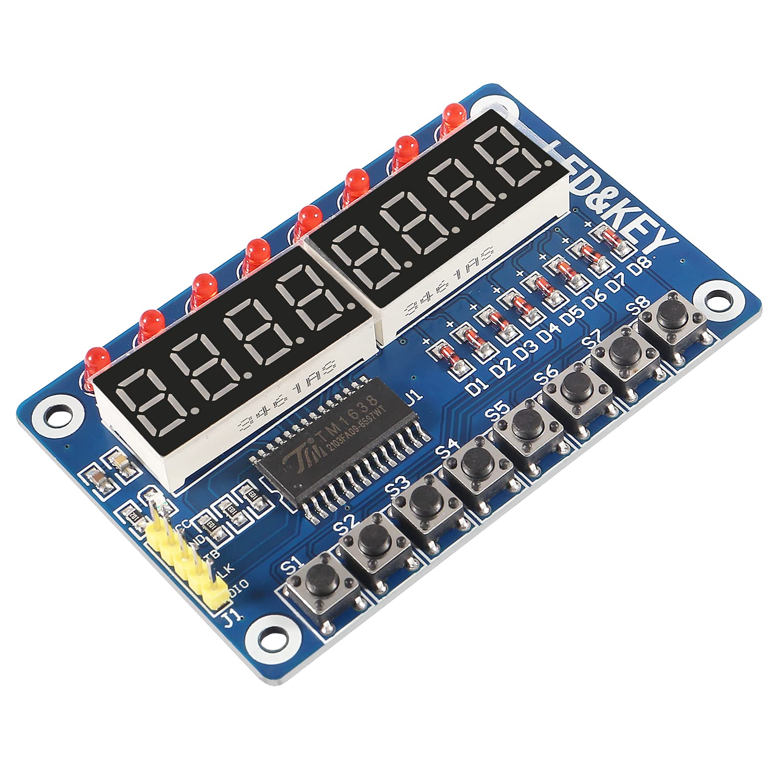 AITRIP 4PCS 8-Bit LED Digital Tube 8 Keys TM1638 Display Module Compatible with AVR for Arduino ARM