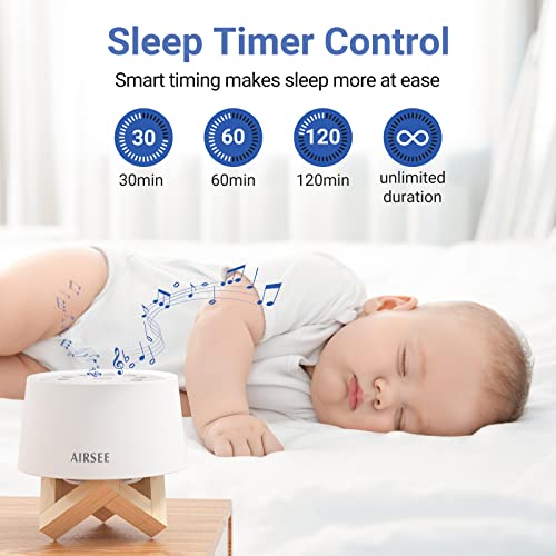 AIRSEE Sound Machine White Noise Machine with Baby Night Light Built-in 31 Soothing Sounds with Timer & Memory Features for Better Sleep, Portable Noise Machine for Baby, Adultsā¦