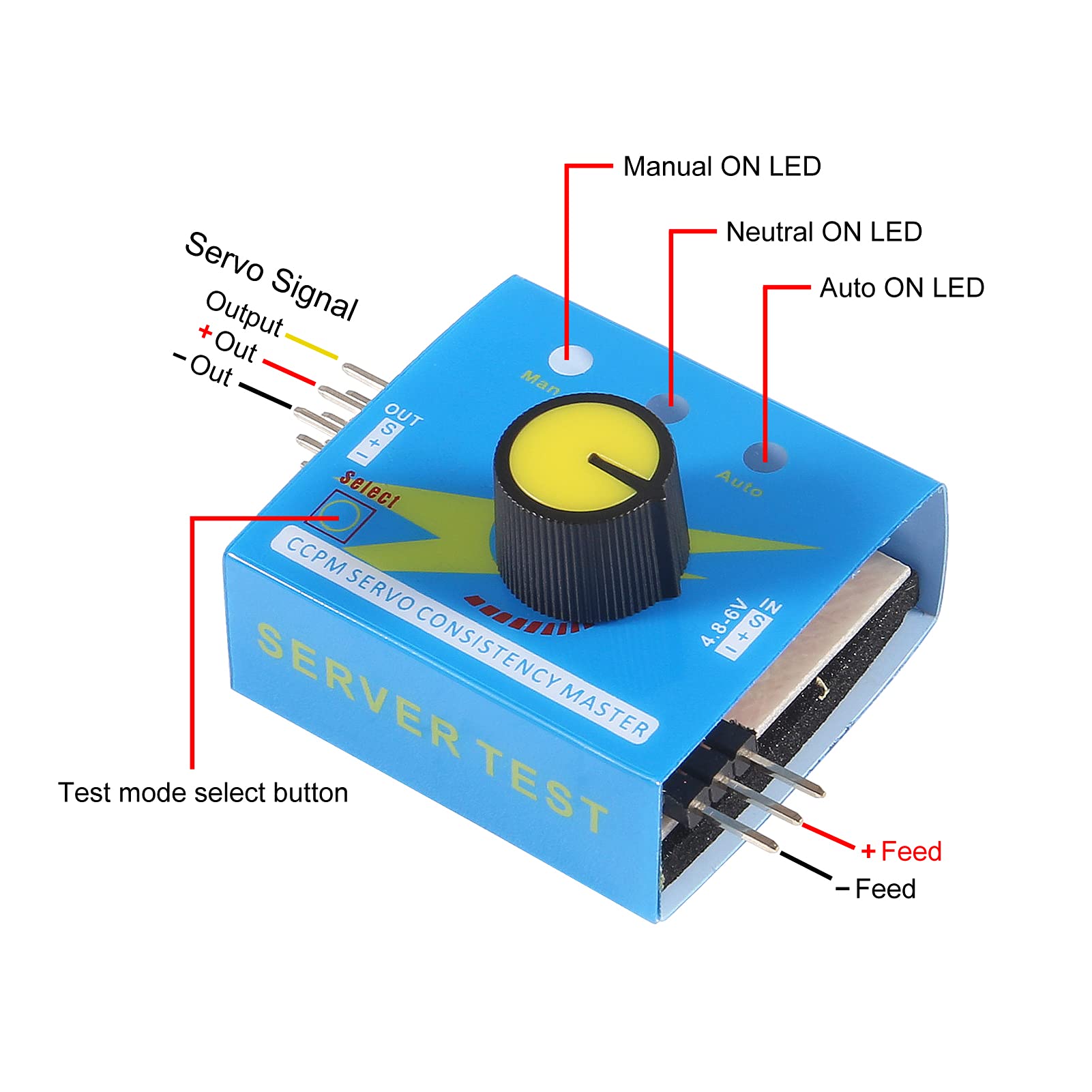 D-FLIFE 6pcs 3CH Digital Multi Servo Tester ECS RC Consistency CCMP Master Speed Controler Checker Adjustment Steering Gear Tester