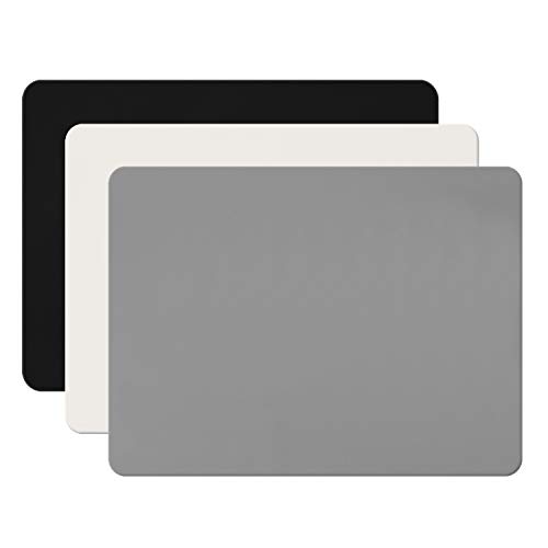 3 Pack Silicone Sheet for Crafts, Resin Jewelry Casting Molds Mat, Food Grade Silicone Placemat, Multipurpose Table Protector, Nonstick Nonskid Heat-Resistant, Black & Gray & Beige (15.7 x 11.8 inch)