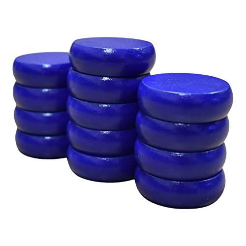 26 Blue and White Crokinole Discs (Mini Discs - 1 3/32 Inch Diameter (2.8cm))
