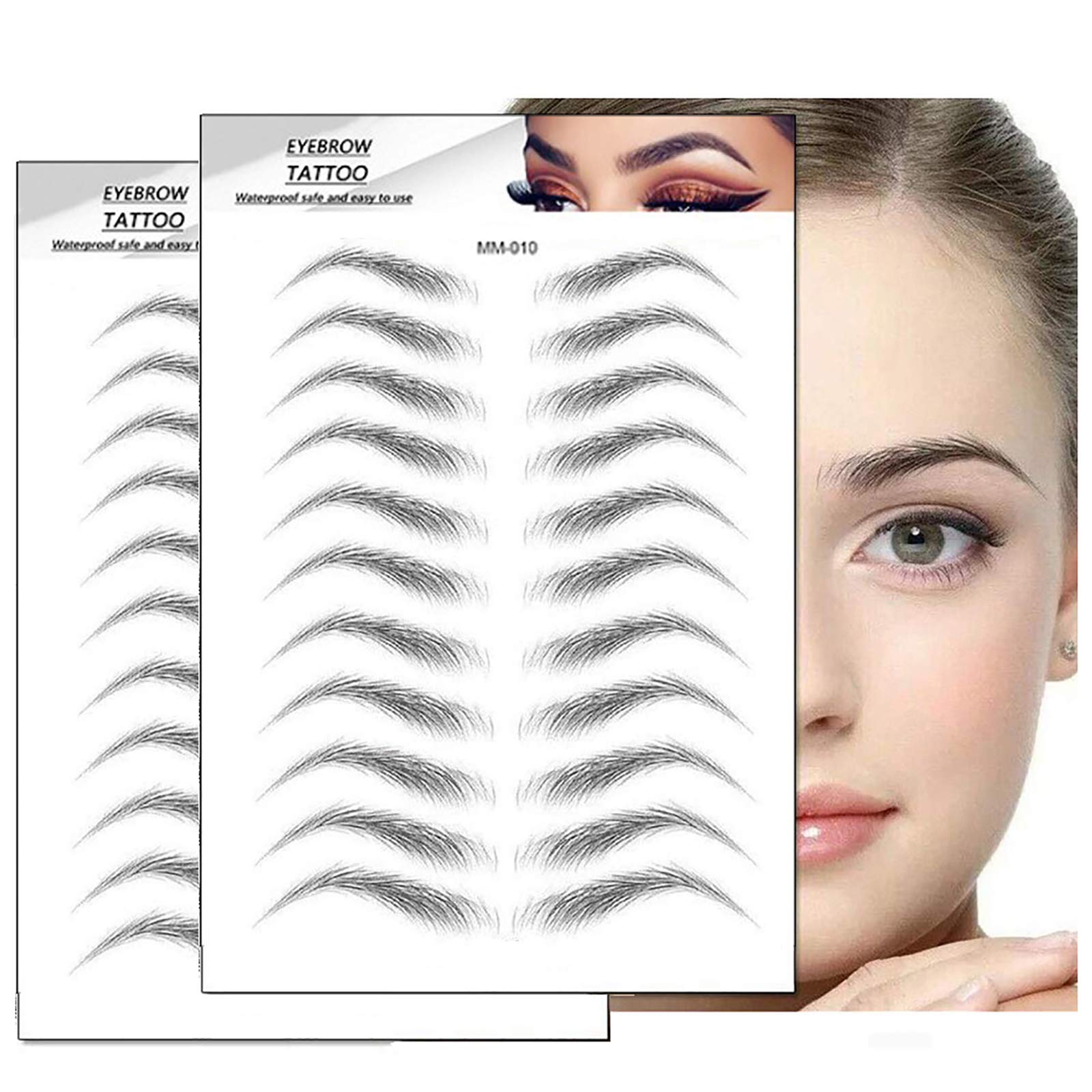 22-Pairs 4D Eyebrow Tattoo Stickers, Hair-Like Authentic Eyebrows, Waterproof Natural Eyebrow Tattoo Stickers