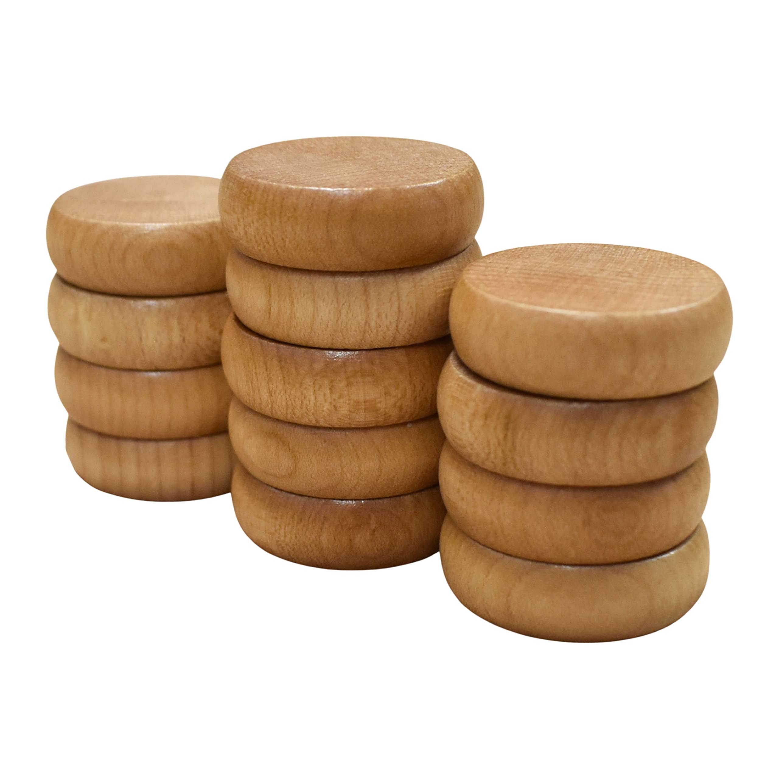 26 Natural and White Crokinole Discs with a Velvet Pouch (Mini Discs - 1 3/32 Inch Diameter (2.8cm))