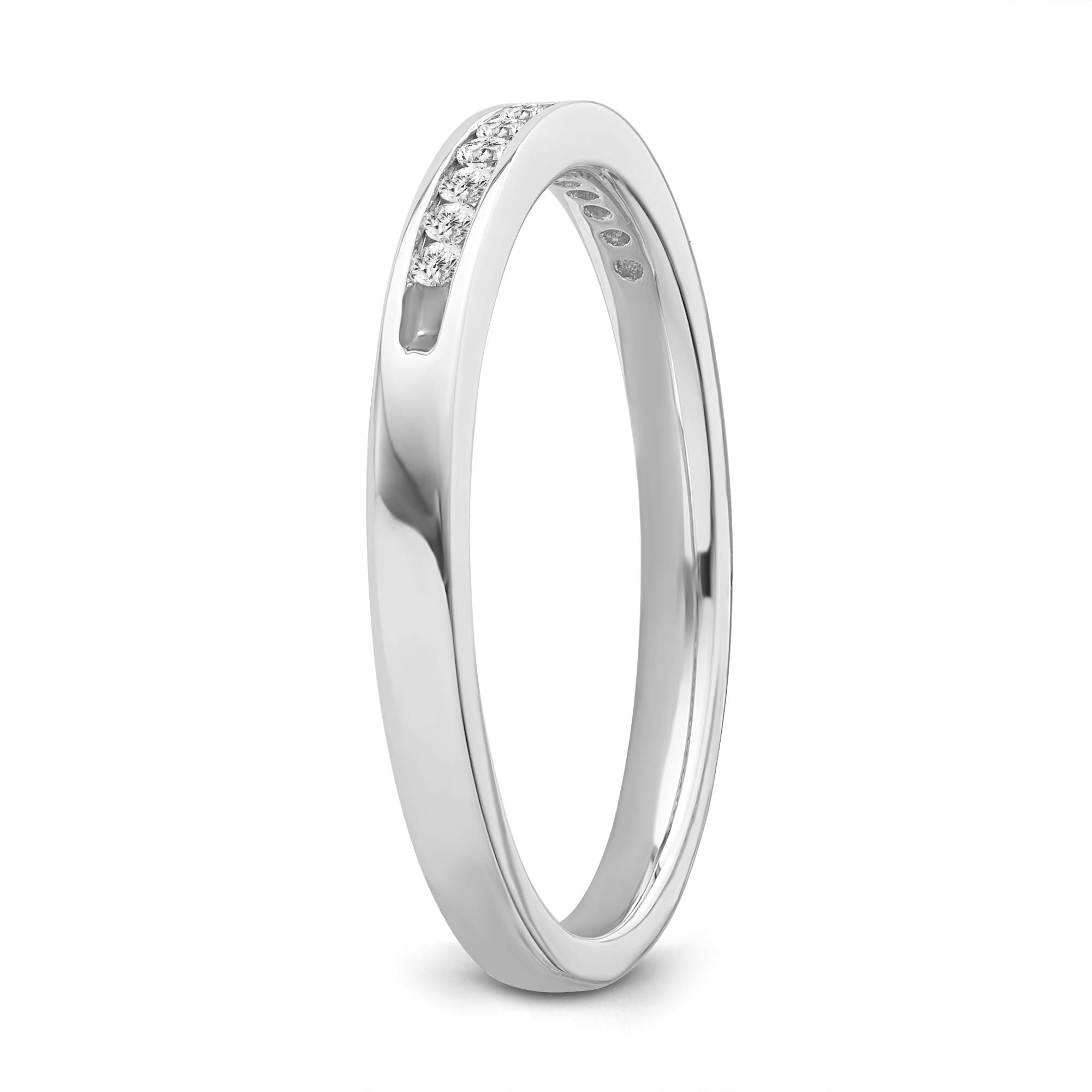10K White Gold Diamond Band Ring (1/10 cttw, I-J Color, I2 Clarity), Size 7