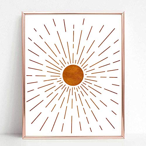 Abstract Sun Art Print, Boho Decor, Stay Close to People Who Feel Like Sunshine, Sunshine Wall Decor, Wall Art Set, Sun Wall Decor, Set of 2 Prints - 8x10 inch - No Frame