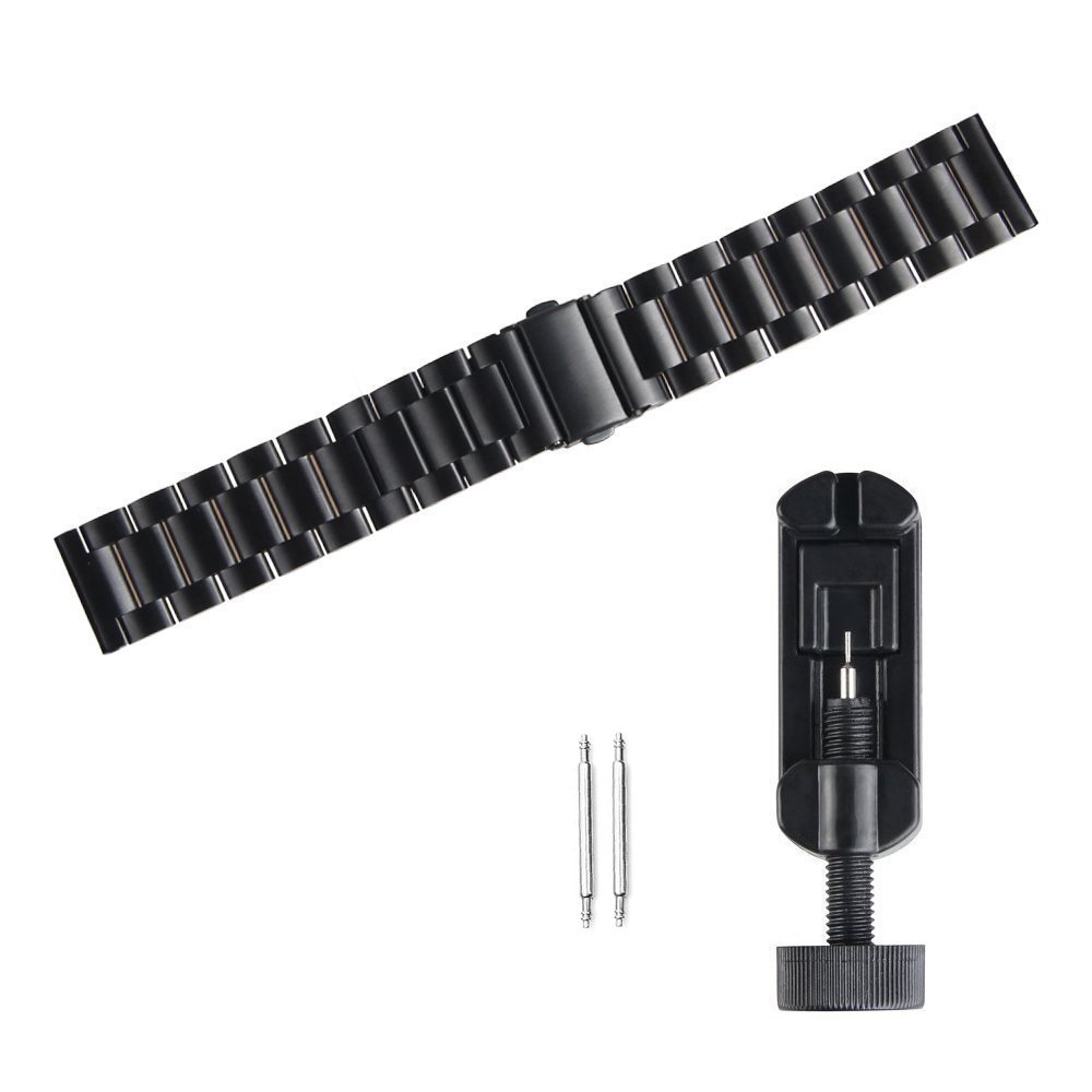 200Pcs Blueshaw Compatible for Movado 2.0 Smartwatch Band, Quick Release Stainless Steel Metal Replacement Straps for Movado Connect 2.0 Smartwatch 40mm (Black)