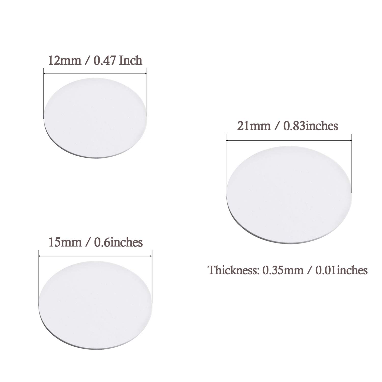 580 Pcs Self-Adhesive Screw Hole Stickers, 6-Table Self-Adhesive Screw Covers Caps Dustproof Sticker 12mm, 15mm, 21mm White