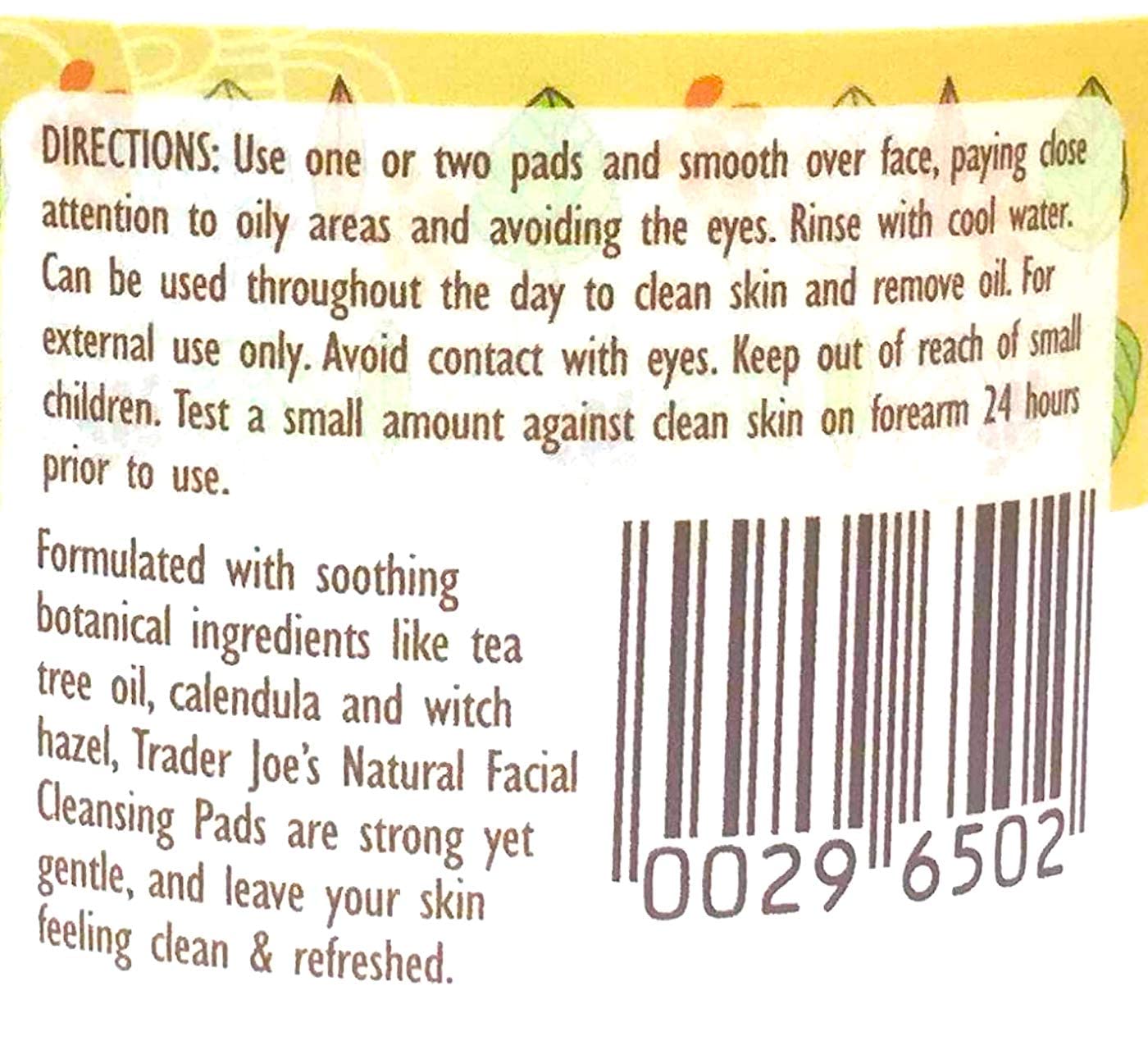 2 Pack Trader Joe's Spa Natural Facial Cleansing Pads with Tea Tree Oil