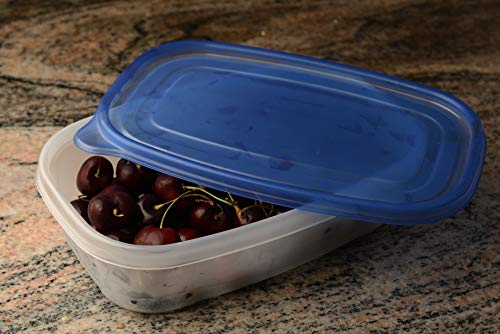 EcoQuality [3 PACK] 64oz Rectangular Oblong Plastic Reusable Storage Containers with Snap On Lids - Airtight Stackable Reusable Plastic Food Storage, Leak-Proof, Meal Prep, Lunch, Togo, BPA-Free